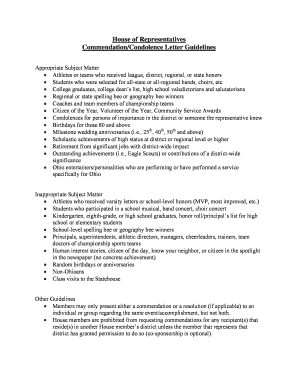 Fillable Online Letters of Commendation or Condolence Fax Email Print ...