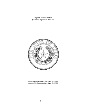 Fillable Online txcourts Uniform Format Manual - txcourts Fax Email ...
