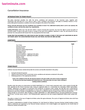 Fillable Online Cancellation Insurance Fax Email Print - pdfFiller