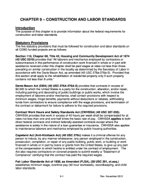 Fillable Online neded Chapter 9 - Construction & Labor Standards ...