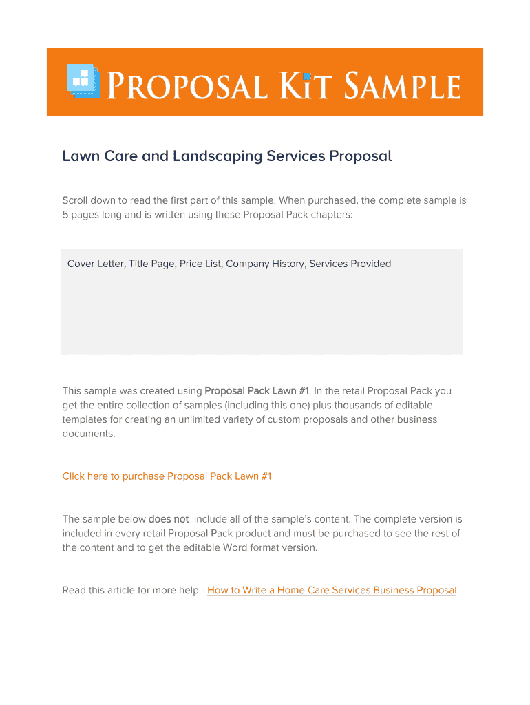Landscape Proposal Template Fill Online Printable Fillable Blank 