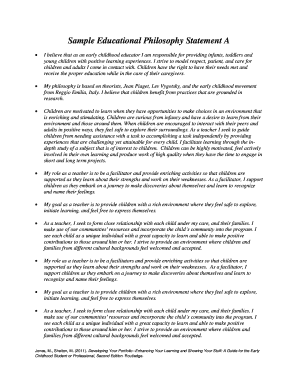 Fillable Online Sample Educational Philosophy Statement A Fax Email Print - pdfFiller