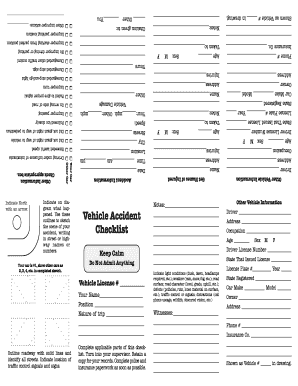 Fillable Online hertfordcountync Vehicle Accident Checklist to keep in ...