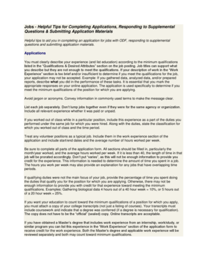 Fillable Online oregon Jobs - Helpful Tips for Completing Applications ...