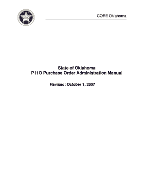 Fillable Online ok P110 Purchase Order Administration - ok Fax Email ...