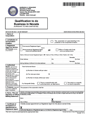 Fillable Online nvsos Qualification to do Fax Email Print - pdfFiller