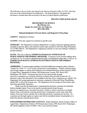 Fillable Online ojp PREA standards - ojp Fax Email Print - pdfFiller
