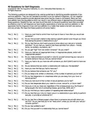 Fillable Online slaafws 40 Questions for Self Diagnosisdocx - slaafws ...