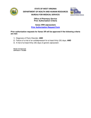 Fillable Online dhhr wv Prior authorization requests for XR - dhhr wv ...
