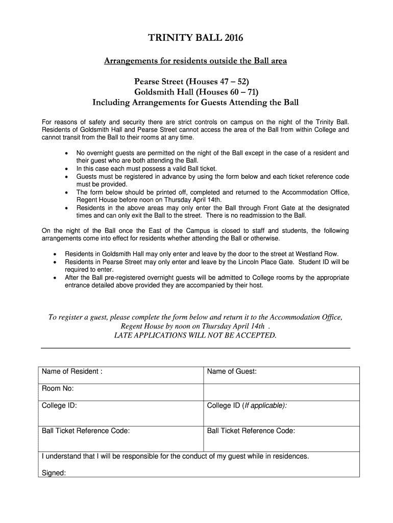 Fillable Online tcd TRINITY BALL 2006 - tcd Fax Email Print - pdfFiller