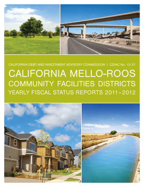 Fillable Online treasurer ca California mello-roos - treasurer ca Fax ...