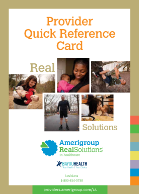 Fillable Online Provider Quick Reference Card - Providers Amerigroup ...