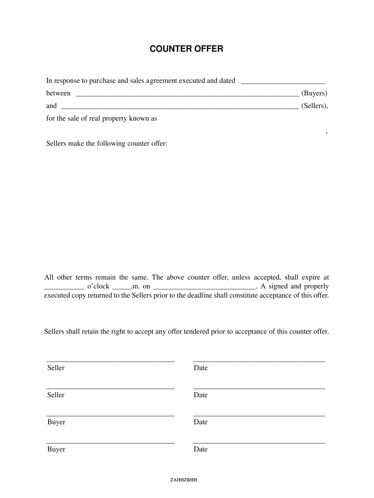 Free Printable Real Estate Counter Offer Form Printable Forms Free Online