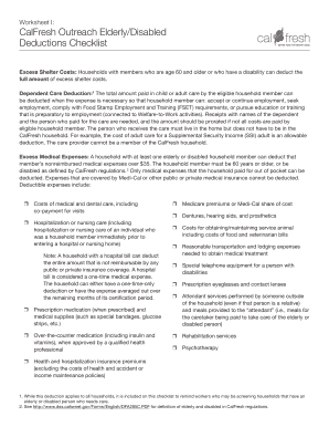 Fillable Online cdss ca CalFresh Outreach ElderlyDisabled Deductions ...