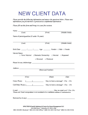 Fillable Online NEW CLIENT DATA Fax Email Print - pdfFiller