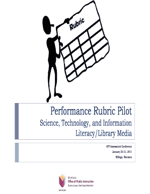 Fillable Online opi mt Standards Based Performance Rubrics Fax Email Print - pdfFiller