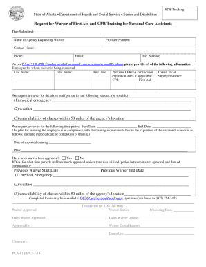 Fillable Online dhss alaska SDS Tracking State of Alaska Department of Health and Social Service ...