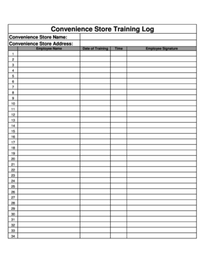 Fillable Online houstontx Convenience Store Training Log - houstontx ...