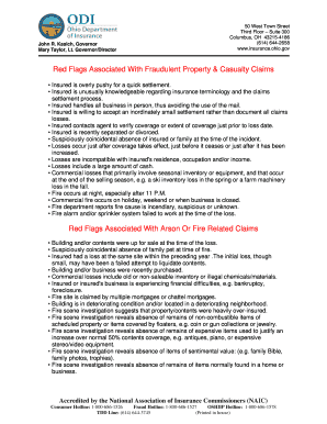 Fillable Online insurance ohio Red Flags Associated With Fraudulent ...