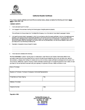 Fillable Online Reseller Certificate Jan 2007doc Fax Email Print ...