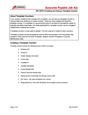 Fillable Online Creating a Template Voucher Accounts Payable Fax Email ...
