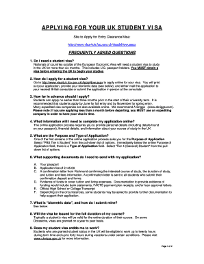 Fillable Online APPLYING FOR YOUR UK VISA Fax Email Print - pdfFiller