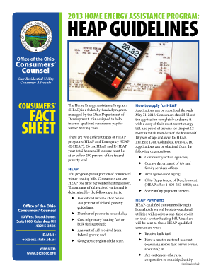 Fillable Online HEAP GUIDELINES - Office of the Ohio Consumers' Counsel ...
