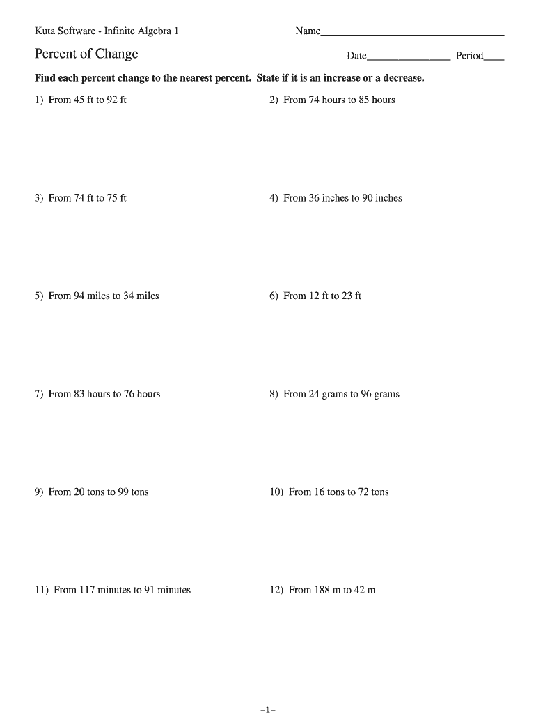 Fillable Online Percent Change Fax Email Print - pdfFiller