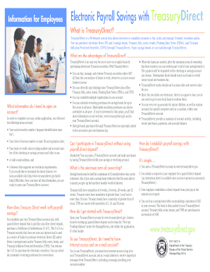 Fillable Online treasurydirect Electronic Payroll Savings with Fax ...