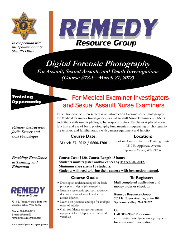 Fillable Online fortress wa Digital Forensic Photography flyer SANE ...
