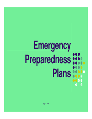 Fillable Online Emergency Preparedness Plans Emergency Preparedness ...