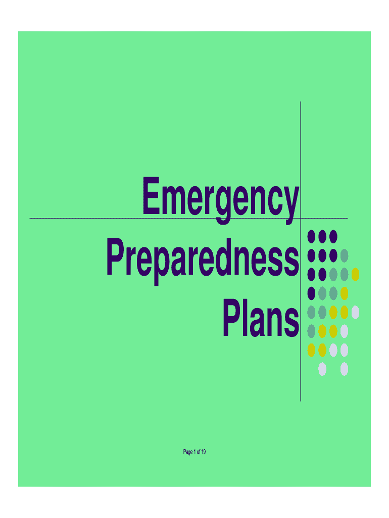 Fillable Online Emergency Preparedness Plans Emergency Preparedness ...