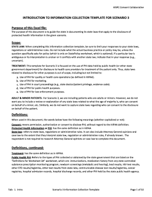 Fillable Online Information Collection Template for Public Health ...