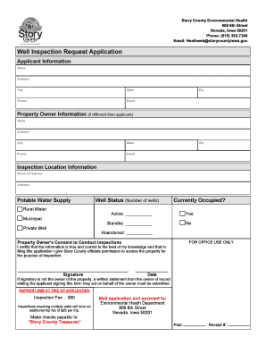 Fillable Online Well Inspection Request Fax Email Print - pdfFiller