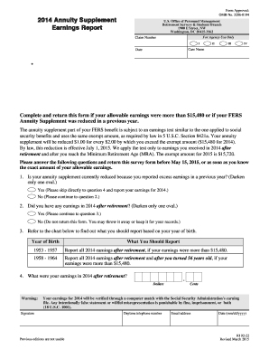 Fillable Online opm Earnings Report - opm Fax Email Print - pdfFiller