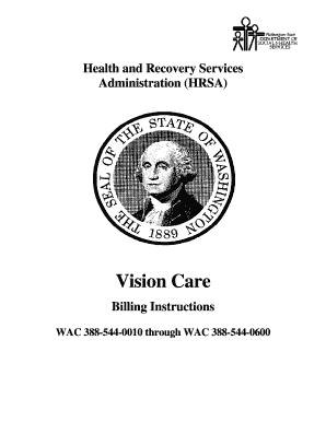 Fillable Online hca wa Vision Care Billing Instructions Fax Email Print ...
