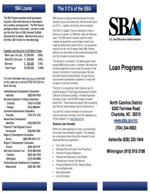 Fillable Online sba 504 Loans - sba Fax Email Print - pdfFiller