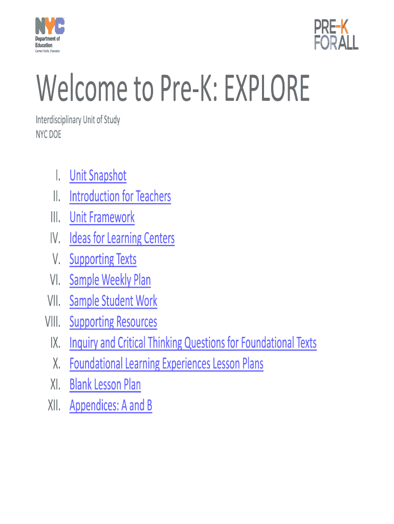 Fillable Online schools nyc Welcome to Pre-K - New York City Department ...