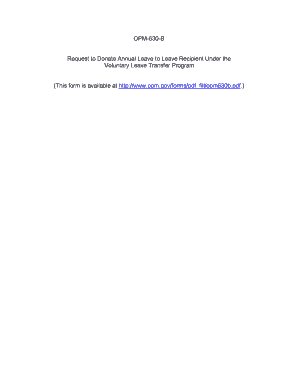 Fillable Online state OPM-630-B Request to Donate Annual Leave to Leave ...