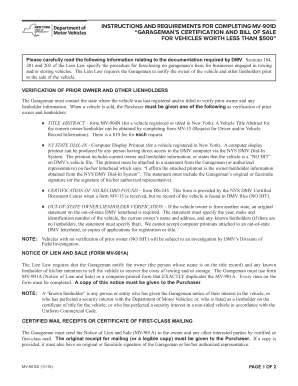 Fillable Online dmv ny Instructions and Requirements for Completing MV ...