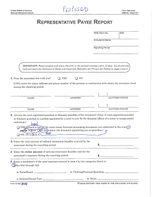 Fillable Online reginfo REPRESENTATIVE PAYEE REPORT - reginfo Fax Email ...