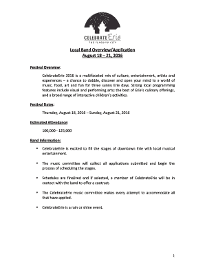 Fillable Online Local Band Overview/Application Fax Email Print - pdfFiller