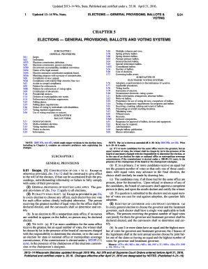 Fillable Online docs legis wisconsin ELECTIONS GENERAL PROVISIONS - docs legis wisconsin Fax ...