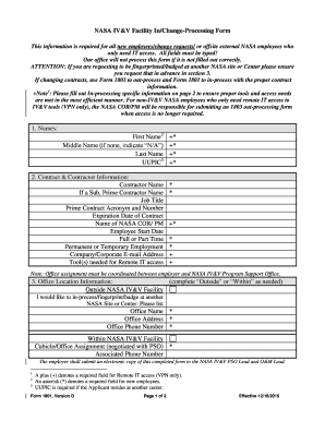 Fillable Online nasa Form 1801. NASA IV& - nasa Fax Email Print - pdfFiller