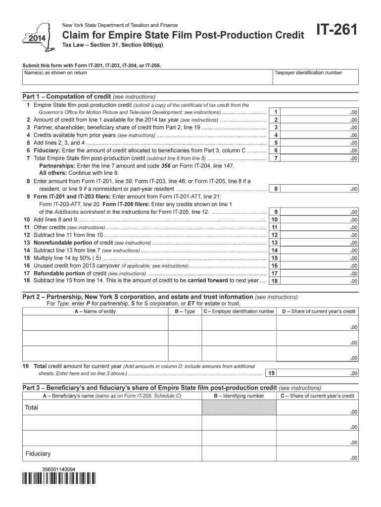 Fillable Online tax ny Form IT-261 Fax Email Print - pdfFiller
