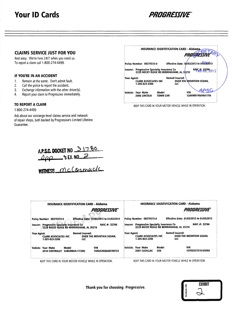 Progressive Car Insurance Card Template Lakekum