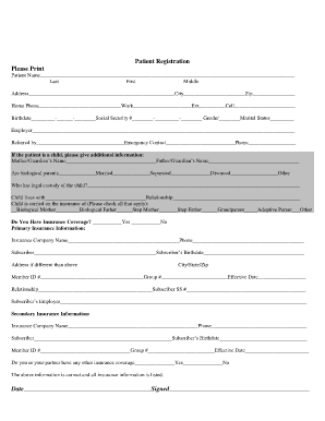 Fillable Online Patient Registration Form - Psychiatric Consultants ...