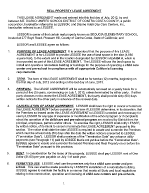 Fillable Online REAL PROPERTY LEASE AGREEMENT THIS LEASE ... Fax Email ...