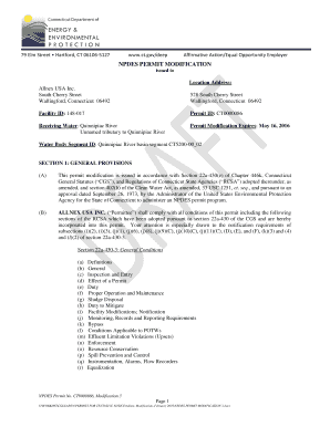 Fillable Online ct NPDES PERMIT MODIFICATION - ct Fax Email Print ...