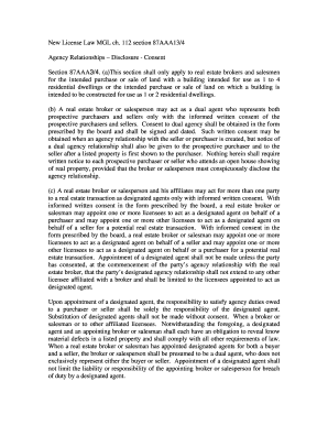 Fillable Online mass New License Law MGL ch 112 section 87AAA134 Agency ...